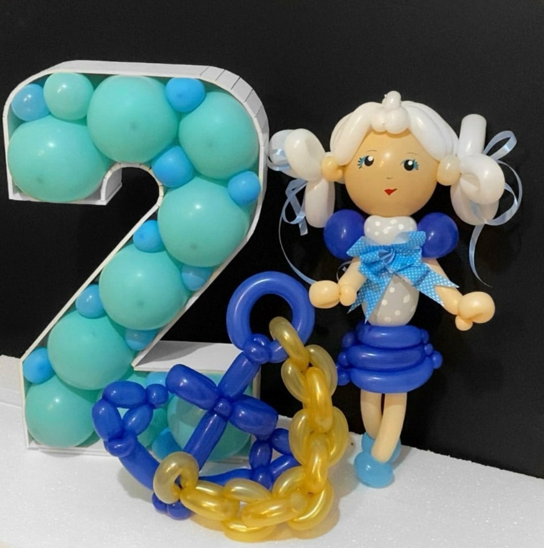 Воздушное украшение для торжества «Морячка и цифра»