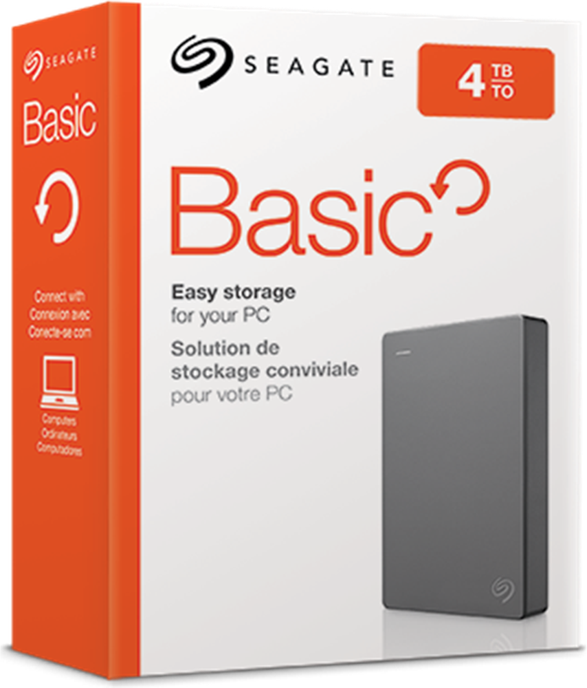 Seagate Внешний жесткий диск HDD 2.5", 4Tb, Seagate Basic, USB3.0, Black #STJL4000400