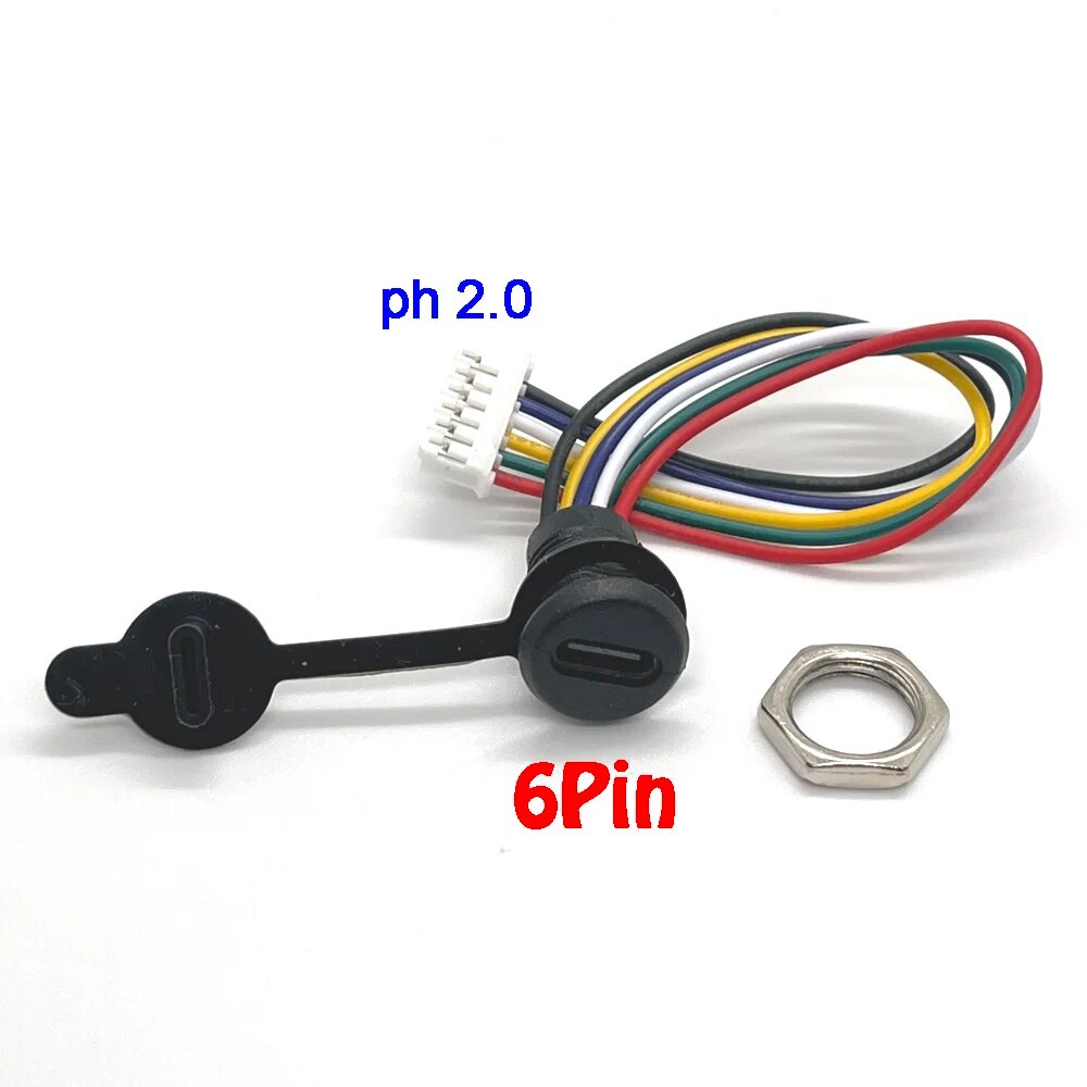 Водонепроницаемые разъемы USB-C LAJQTAO 6Pin ph2.0