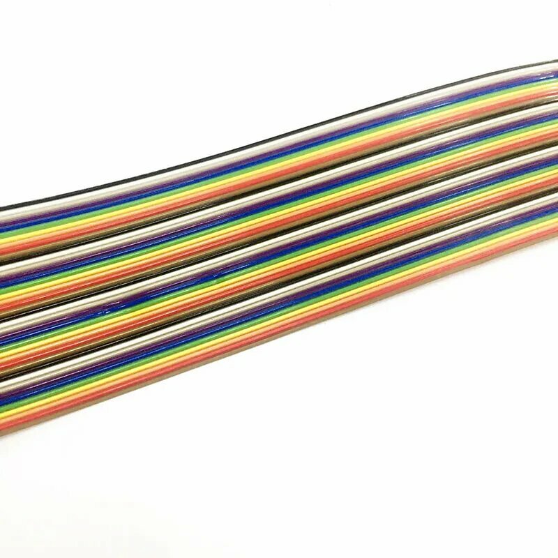 5 м/лот, длина 1,27 мм, 40-контактный плоский цветной Радужный ленточный кабель, проводка, многожильный проводник для печатных плат