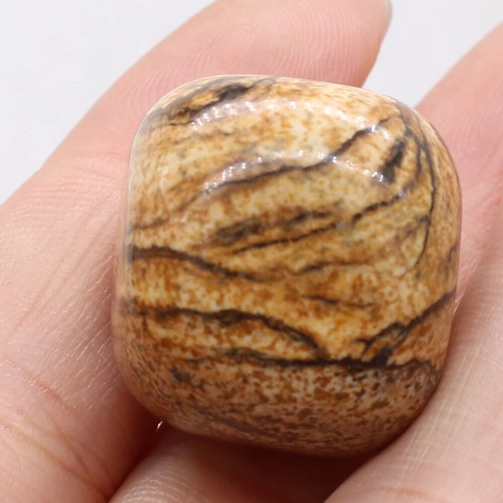 Полированные опаловые кварцевые кристаллы для декора 1 шт. Коричневый, Picture Stone