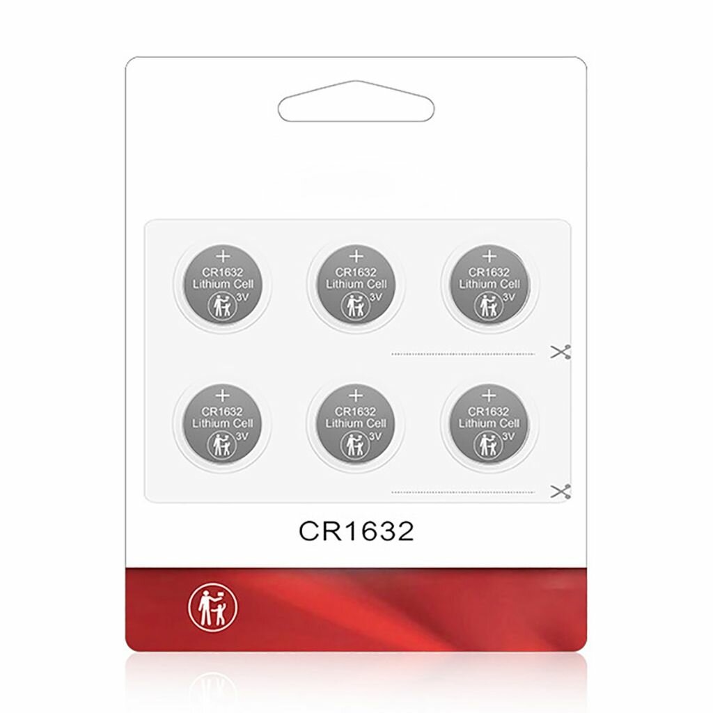 Батарея, CR1632 кнопочные батареи 3V, 6 штук