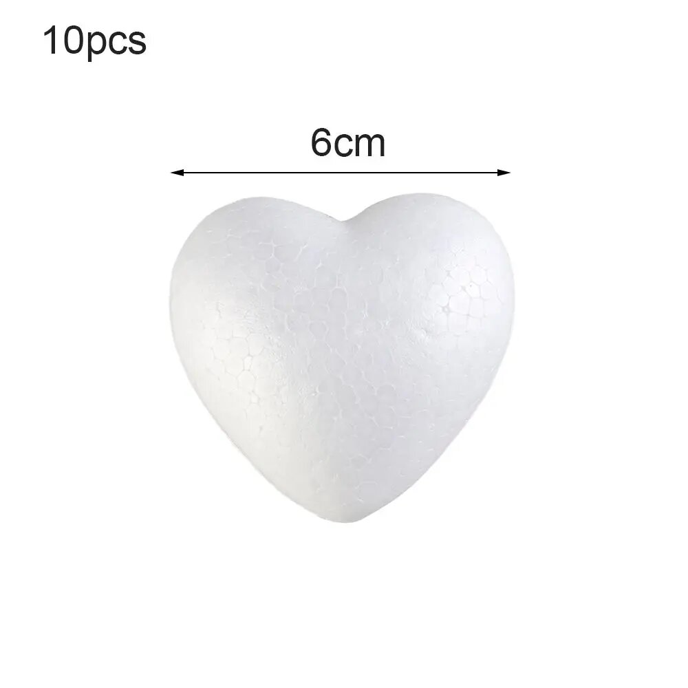 Сердца из пенопласта 6/8.5/10/15 см 6cm-10pcs