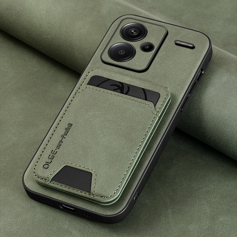 OLGE Кожаный Чехол Для Xiaomi Redmi Note 13 Pro+ 5G/ Xiaomi Redmi Note 13 Pro Plus 5G/Сяоми Редми Ноут 13 Про Плюс 5G С Картхолдером , Противоударный , Нескользящий И Удобный