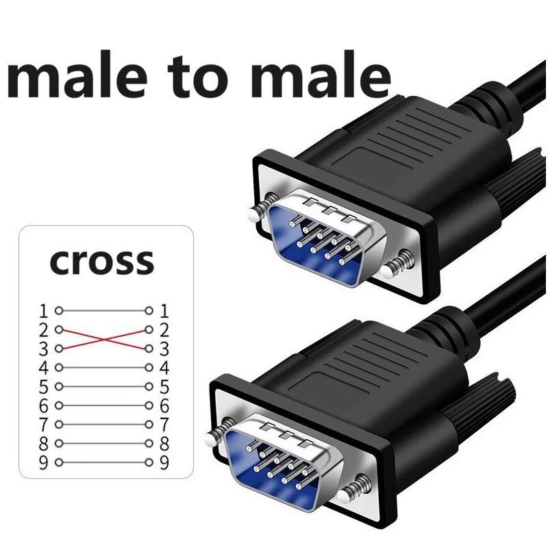 Удлинительный кабель RS232 DB9 папа-мама 1.5 метра 0.5 m, male to male
