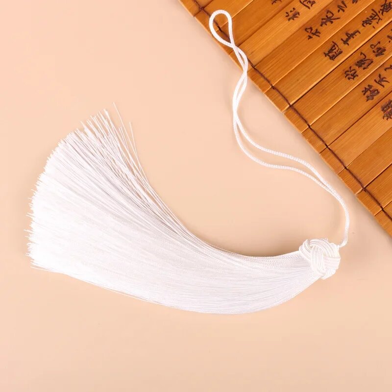 5 шт. кисточки для рукоделия 15 см, полиэстеровые кисточки, шелковистая нить, закладки, Белый, white