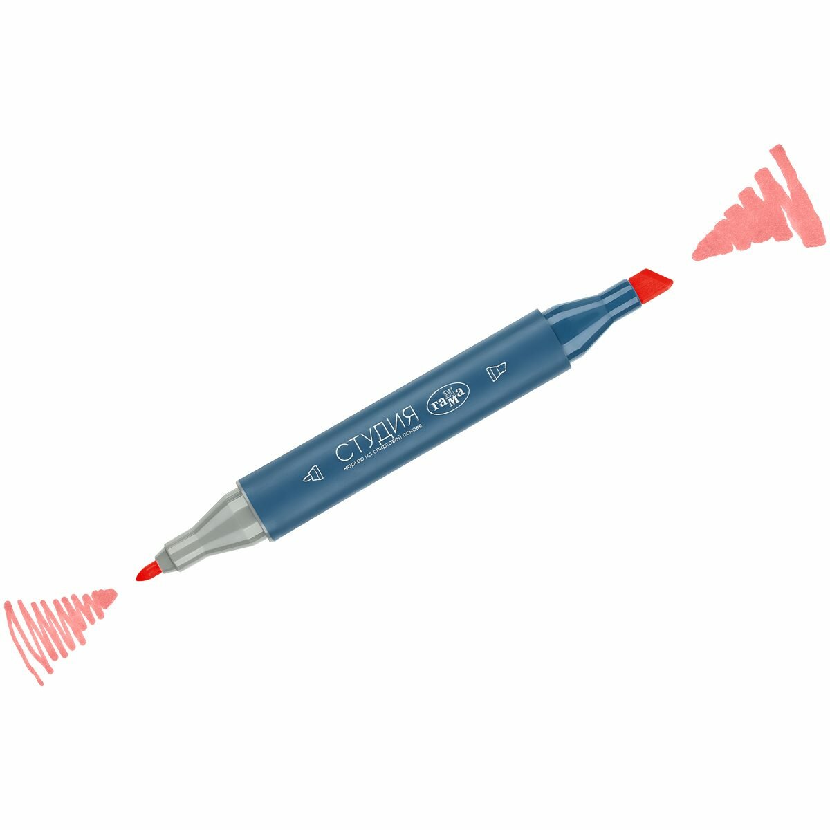 Маркер двусторонний для скетчинга Гамма "Студия" (1-6мм, персиковый, круглый/клиновидный) (1204M3572), 6шт.