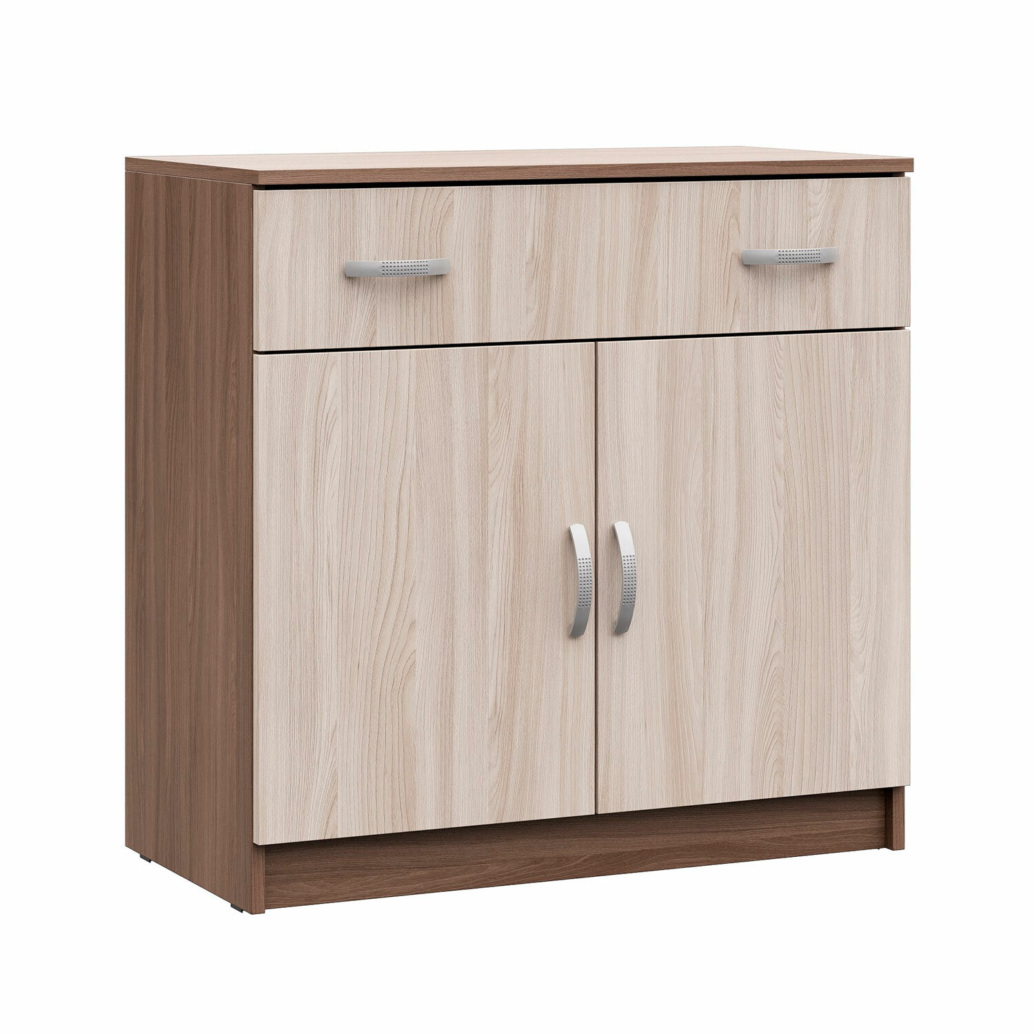 Комод в спальню КМ 552М Бассо ЛДСП 1 ящик. 2 дверцы. (800х790х414 мм), шимо темный/шимо светлый