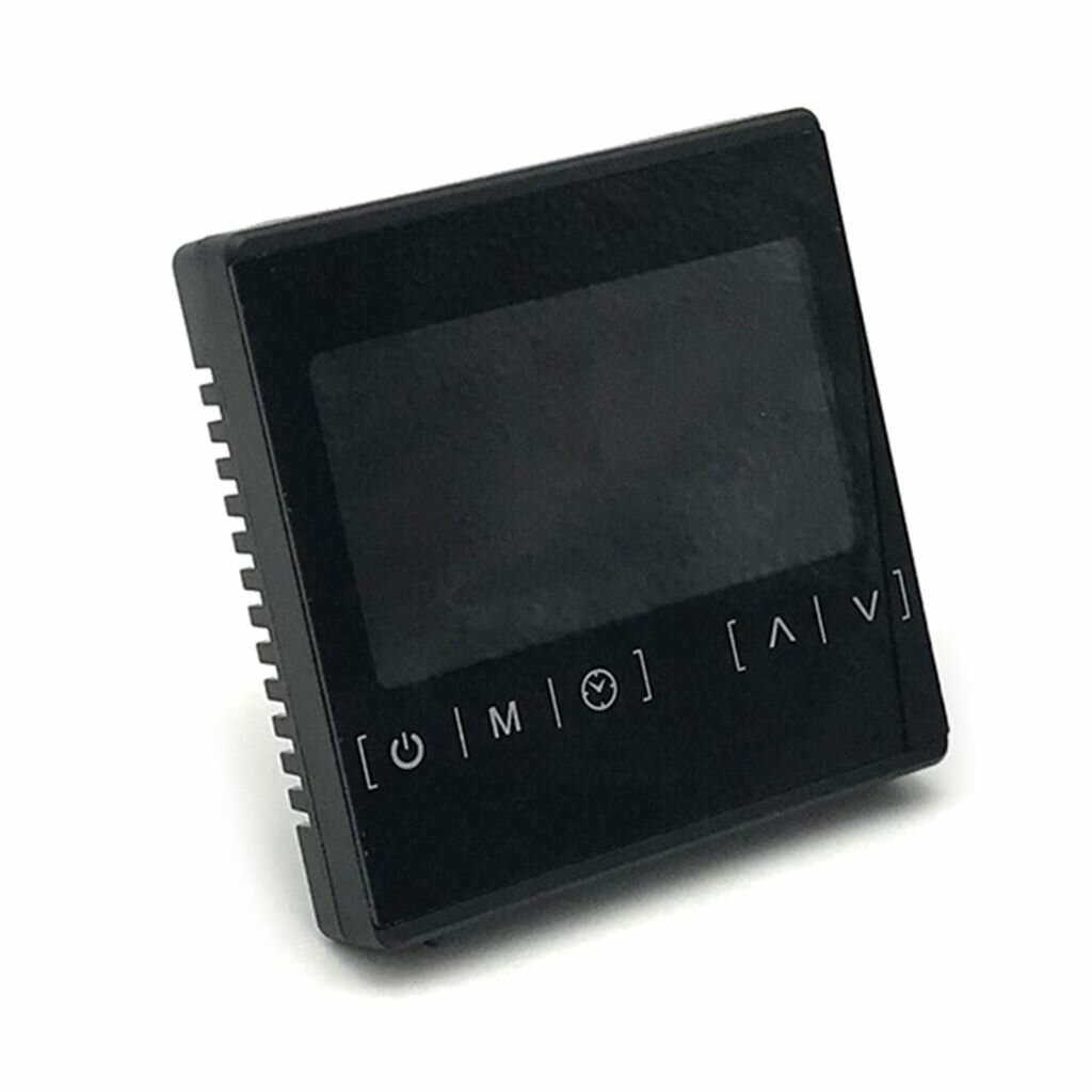 Мощный сенсорный экран, еженедельное программирование, регулятор температуры, черный