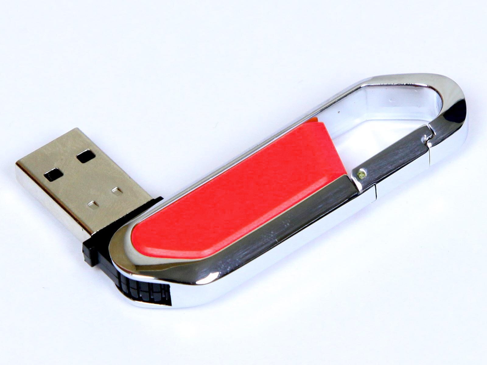 Флешка для нанесения логотипа в виде карабина (32 Гб / GB USB 2.0 Красный/Red 060 Flash drive Модель 317)