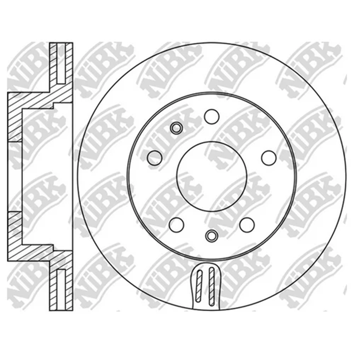 Диск тормозной для автомобиля Alfa Romeo Fiat Lanci Citroen Peugeot, NIBK RN1845 (2 шт.)