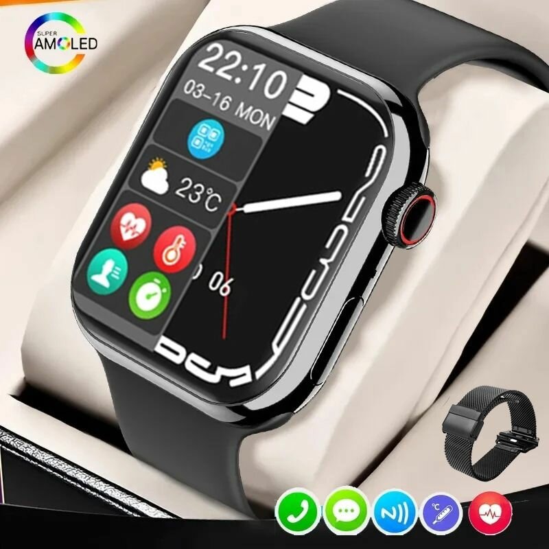 Умные часы PK IW9 9 Bluetooth телефон беспроводная зарядка игра фитнес трекер калькулятор 9 iOS Andriod умные часы