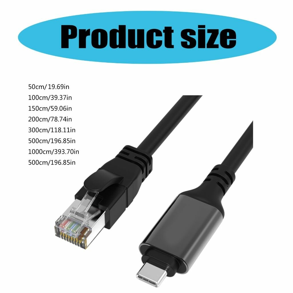 Высокоскоростной адаптер USB Type C к RJ45 Gigabit Ethernet, сетевой кабель, разъемы 1000 Мбит/с для офиса и развлечений