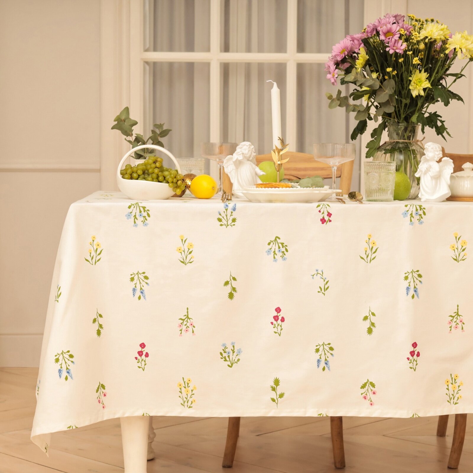 Скатерть Этель "Цветочек" 146х180+/-2см, саржа 190 г/м2, 100% хл, 10783172