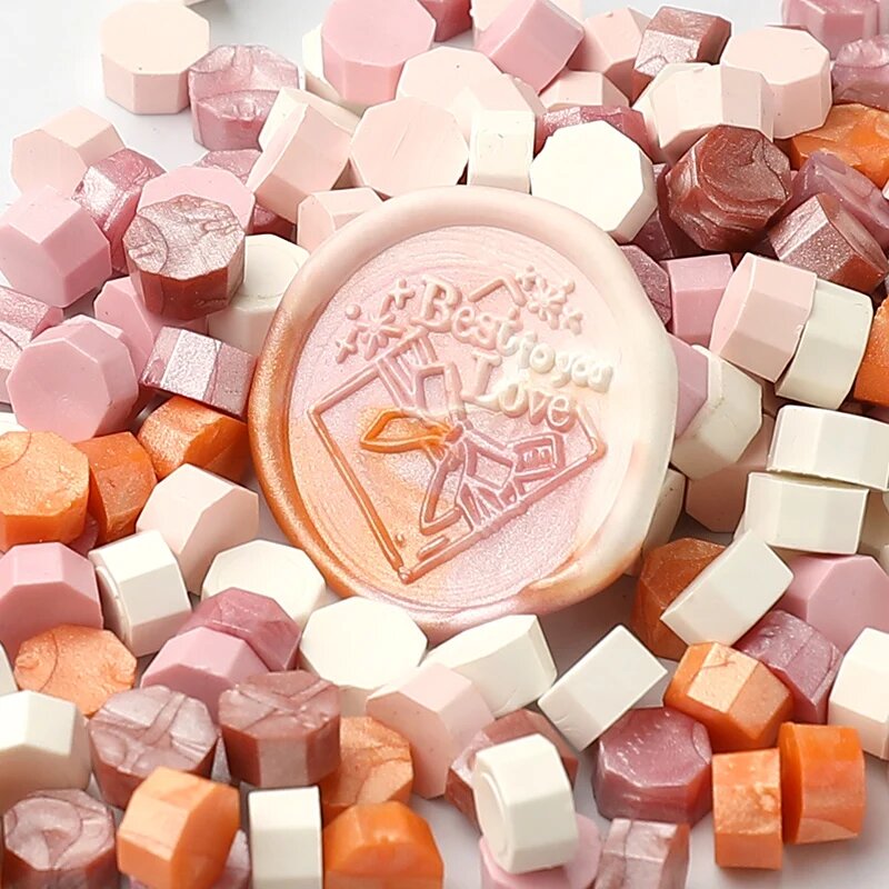 Розовые восковые печати "Bestowed Love" 100 шт, Цвет 22