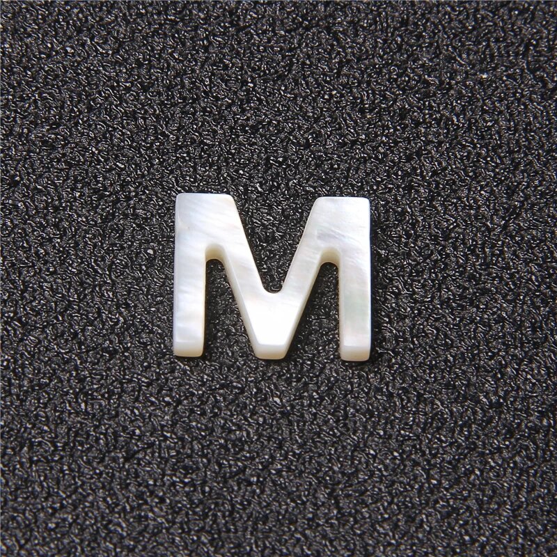 Бусины из перламутра RISYF, белые буквы 5 pieces, M(11X13mm)