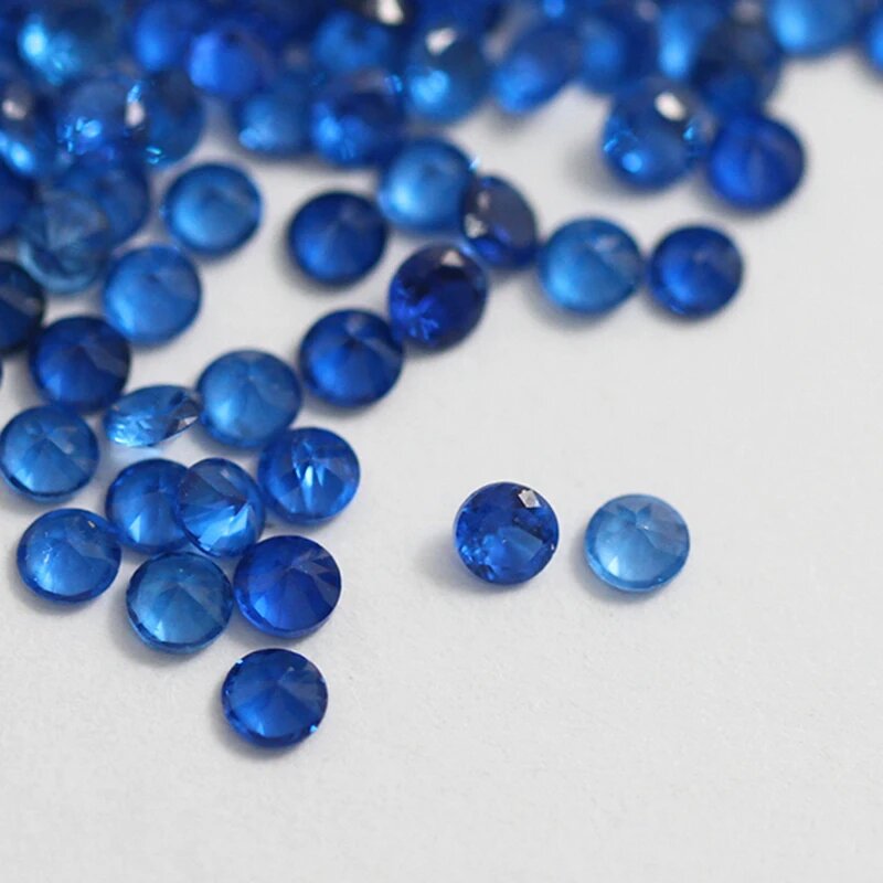Синтетические камни QINGYIGEM для ювелирного дела 1.5mm--100pcs, 113 Blue Spinel