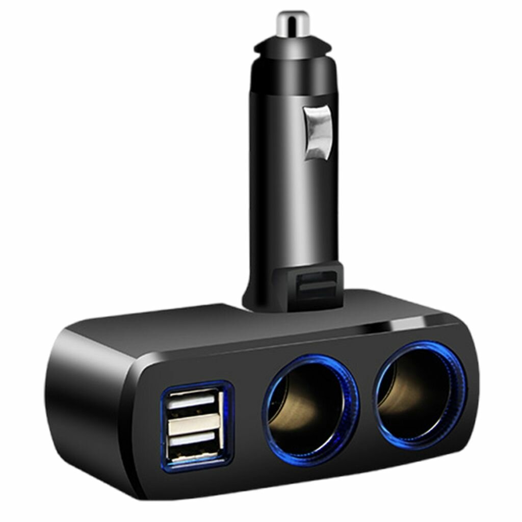 3.1A гнездо автомобильного прикуривателя с двумя USB-разъемами one point two-черный