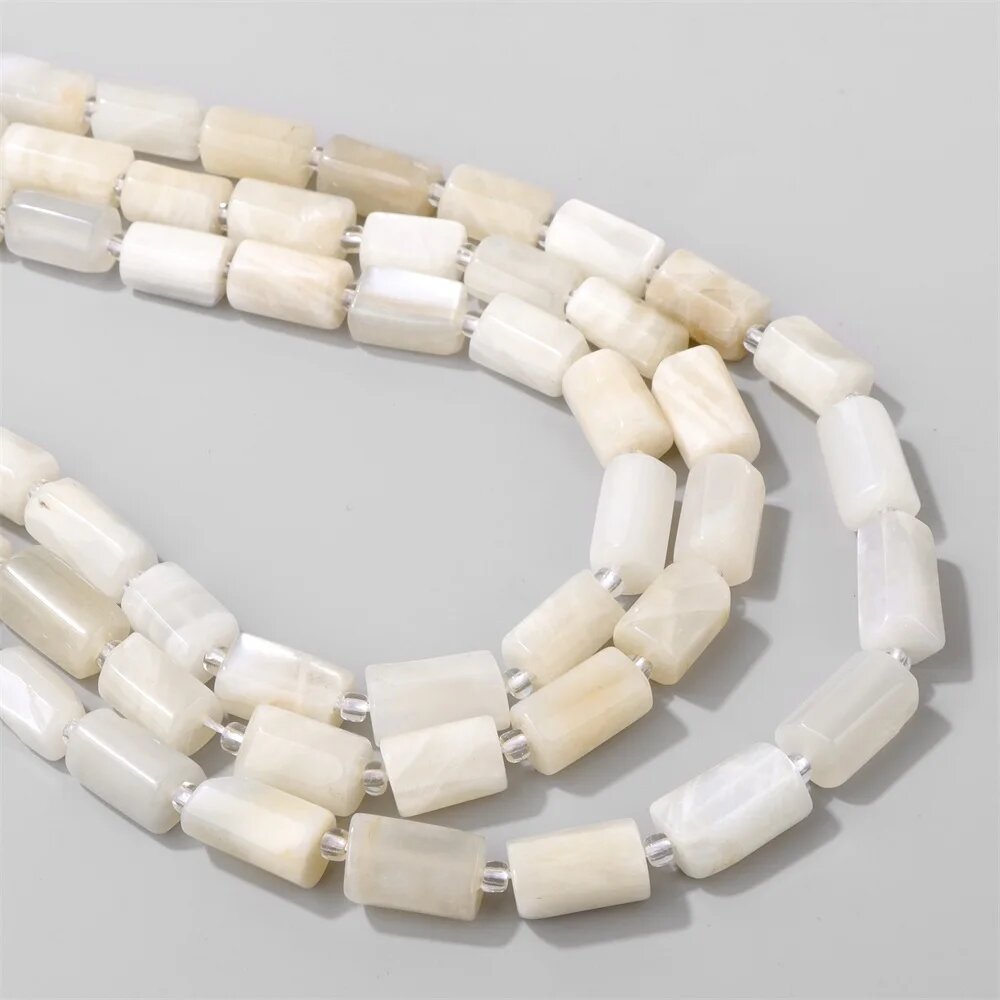 Натуральные граненые бусины из агата, чароита, аметиста Белый, About 14pcs, Moonstone