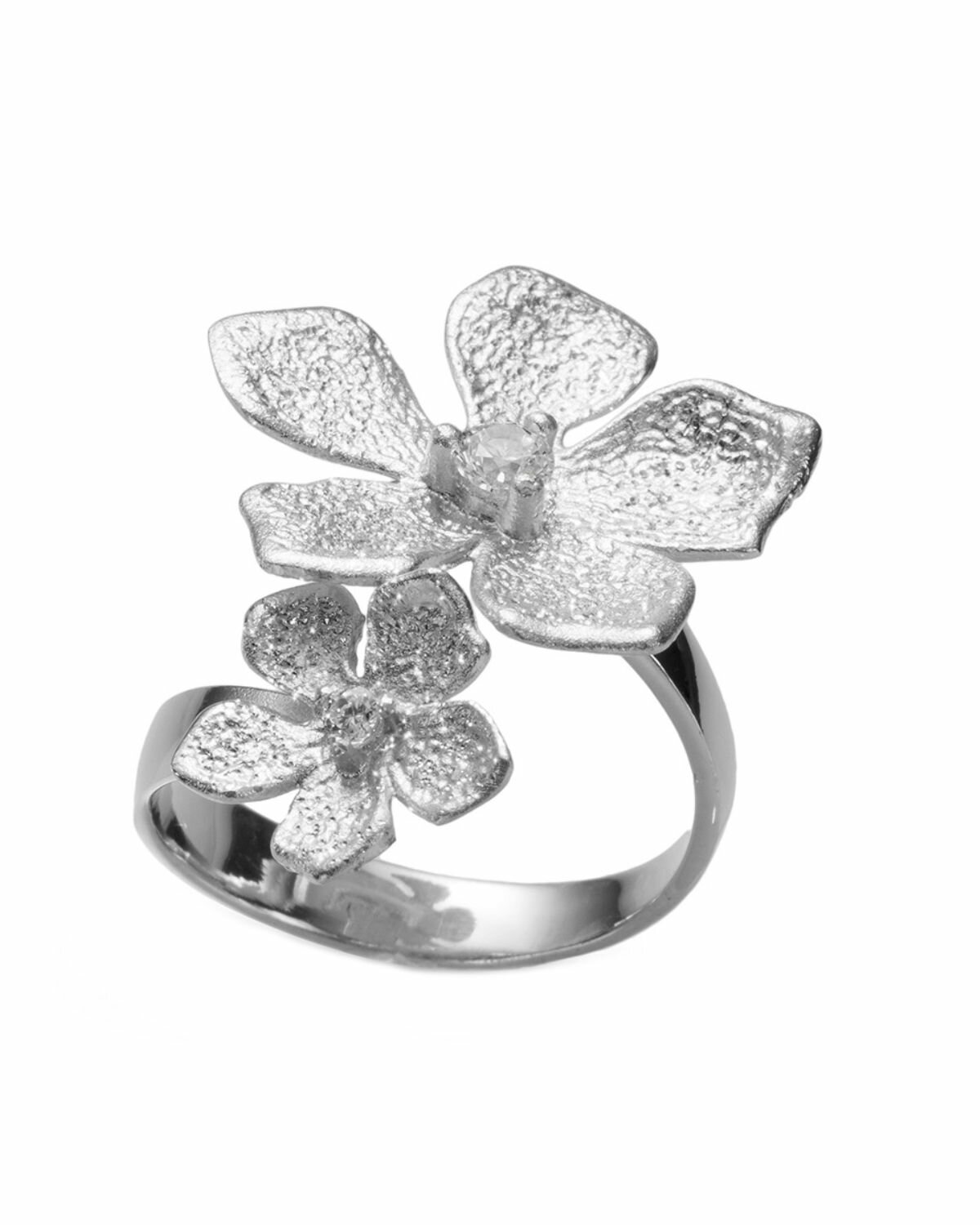 Кольцо разъемное, тонкое, серебро, 925 проба, родирование, фианит