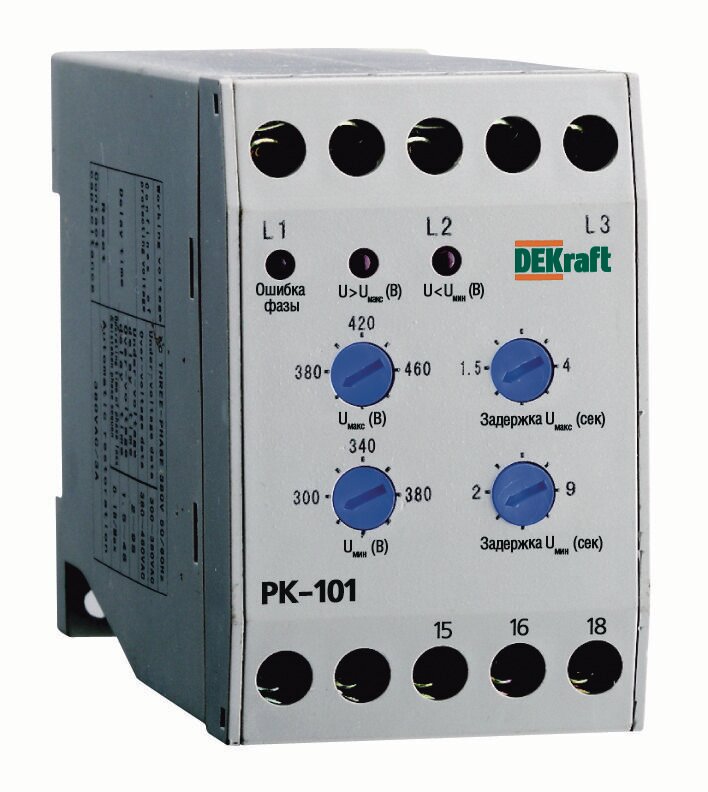 DEKraft РК-101 Реле контроля фаз 380В тип 01, 23300DEK