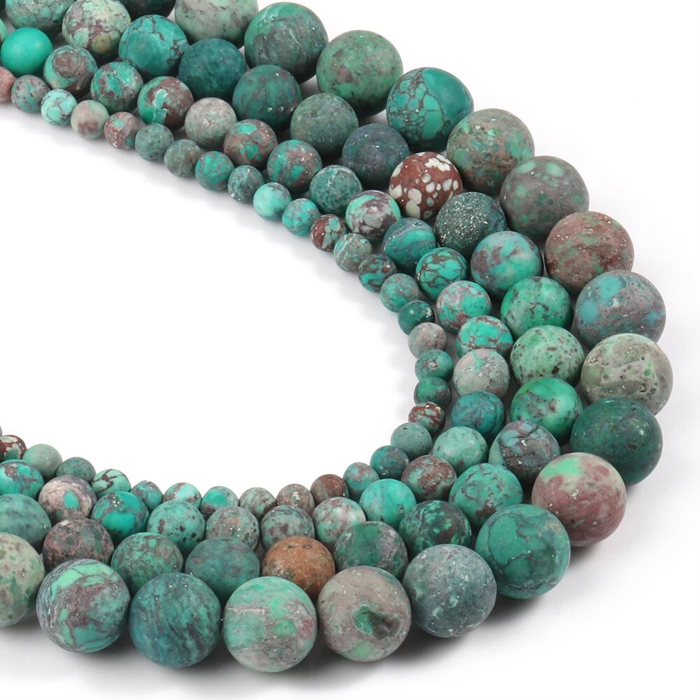 LASOFAMIRE Бусины Howlite Американская бирюза 91 шт. 8mm 46pcs beads, matte green