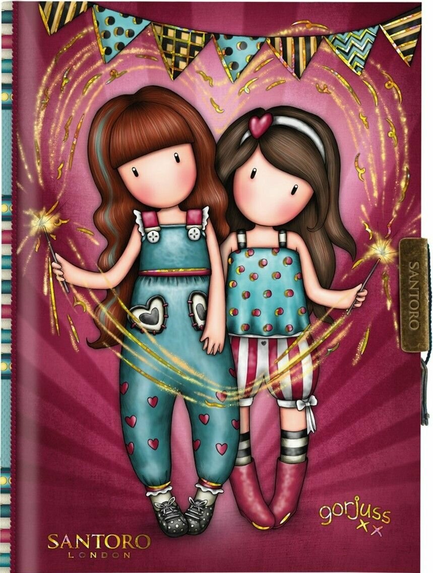 Santoro London Дневник для девочки с замком - Fireworks, санторо