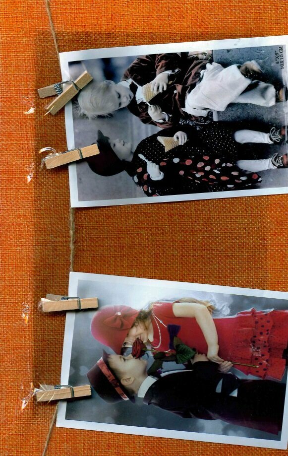 Фоторамка "Коллаж" AN 2301, оранжевая, на пришепках, 20x30 см