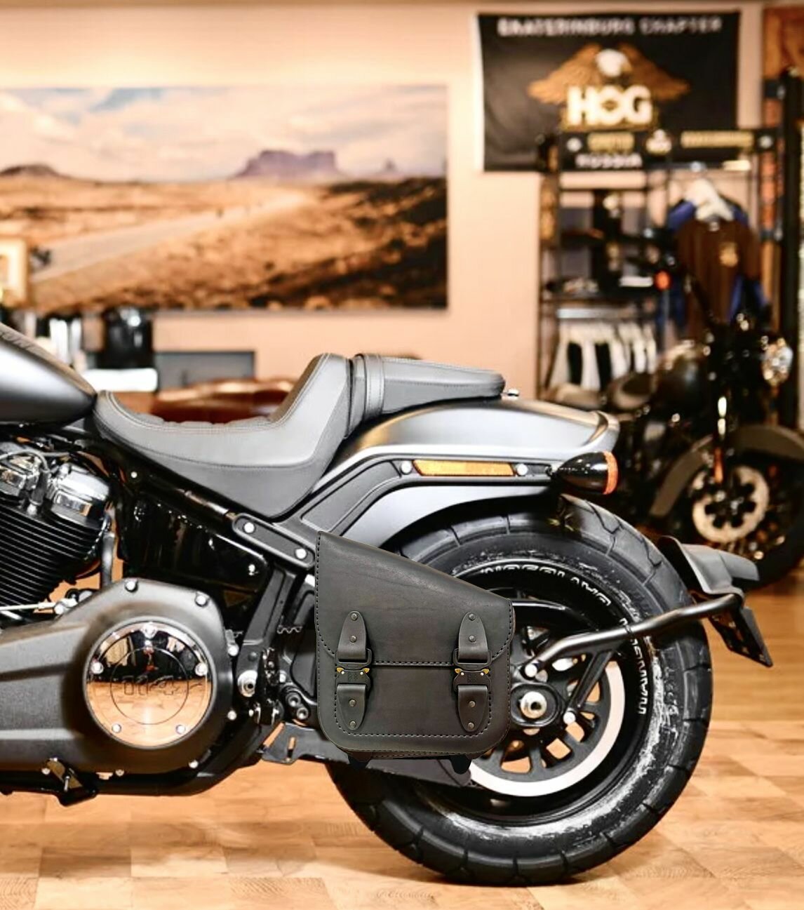 Кофр на маятник Harley Davidson Softail пряжки Cobra