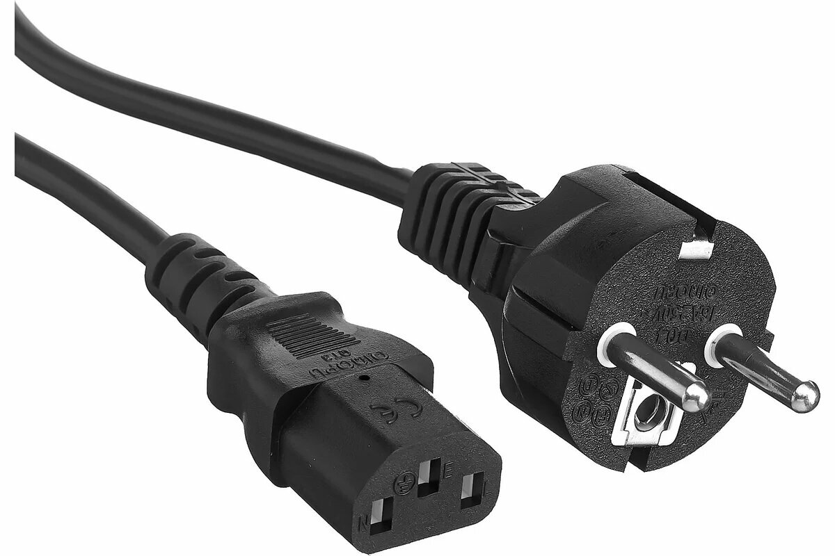 ExeGate PC-1 2 OfficePC 450W Евровилка Schuko C13 кабель питания 1.2 м черный