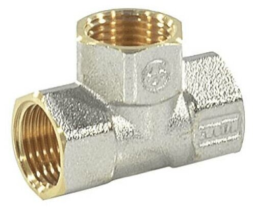 Тройник латунь никель Ду 20 (3/4") ВР/ВР 9007 ГОСТ 32585-2013 Aquasfera 9007-02