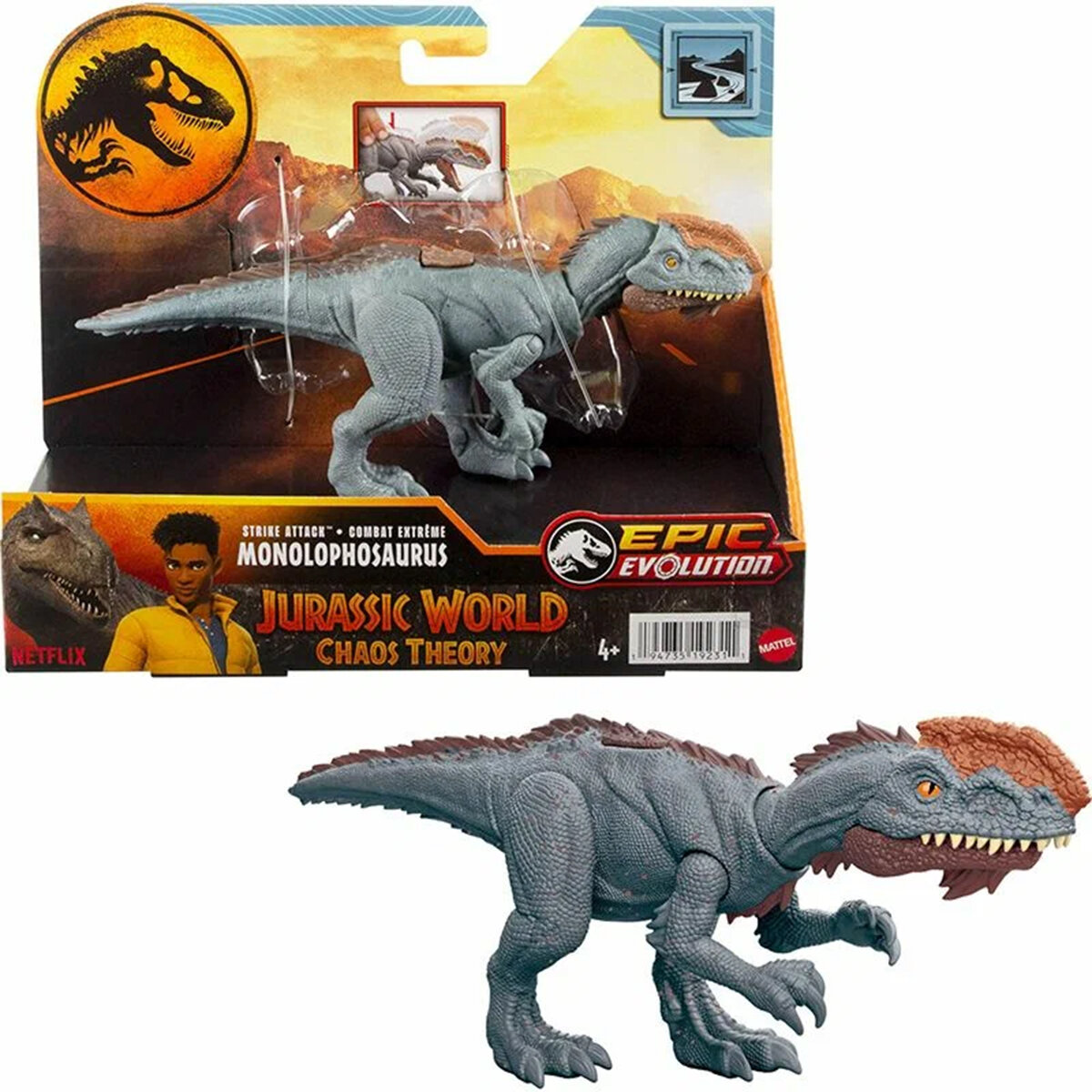 Mattel Jurassic World Chaos Theory Strike Attack Monolophosaurus / Кукла-динозавр из мира юрского периода