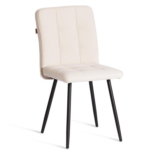 Стул обеденный Tetchair Medeo LT, велюр, молочный/черный, 4, 45х56х89 см