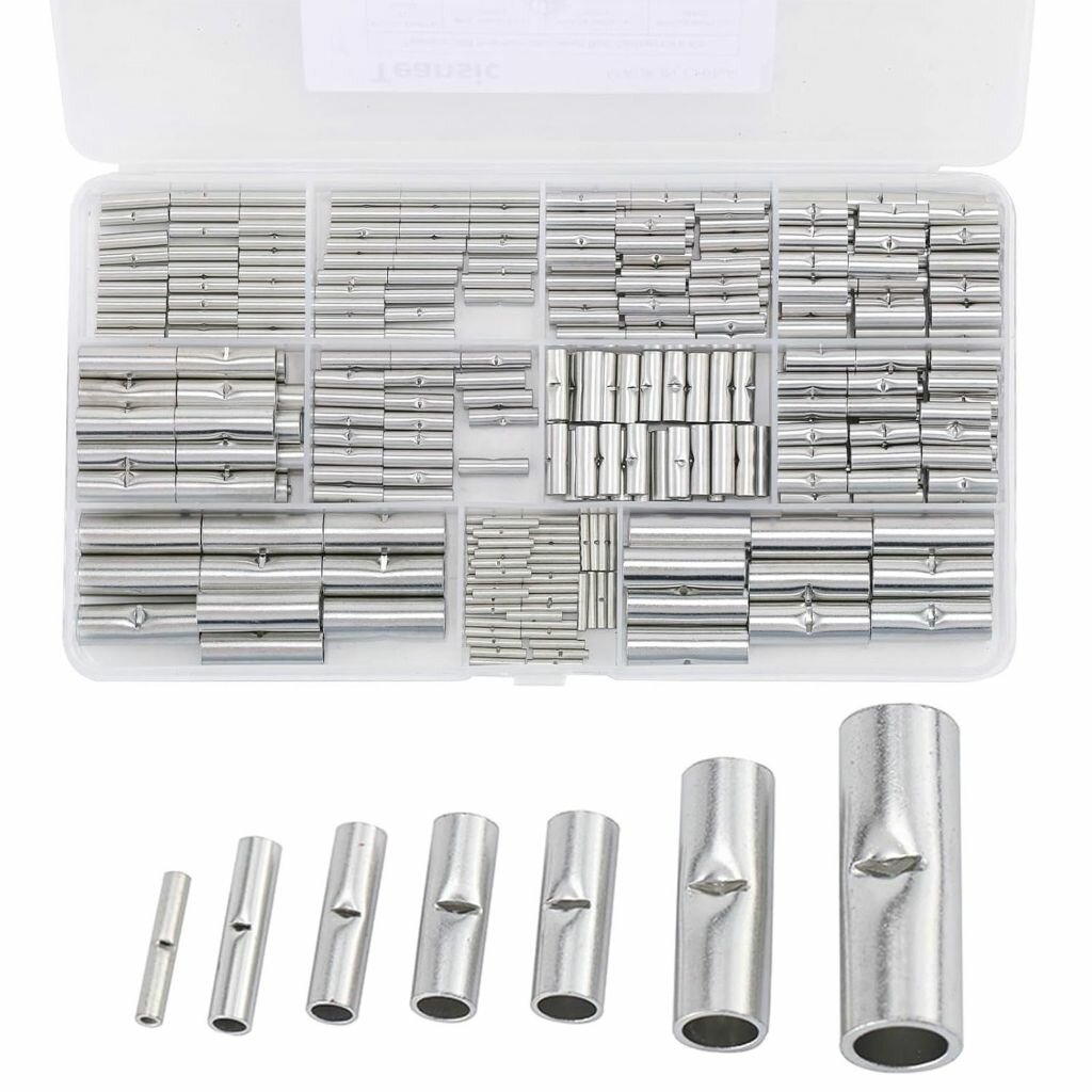 Кабельные разъемы,300 штук не изолированных соединителей проводов калибра от 26 до 10, 1 коробка