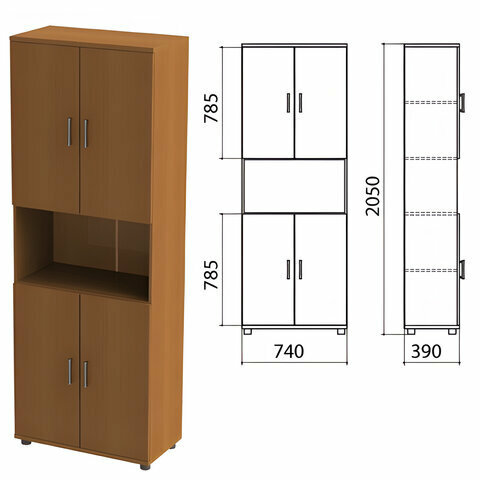 Шкаф полузакрытый "Монолит", 740х390х2050 мм, цвет орех гварнери (комплект)