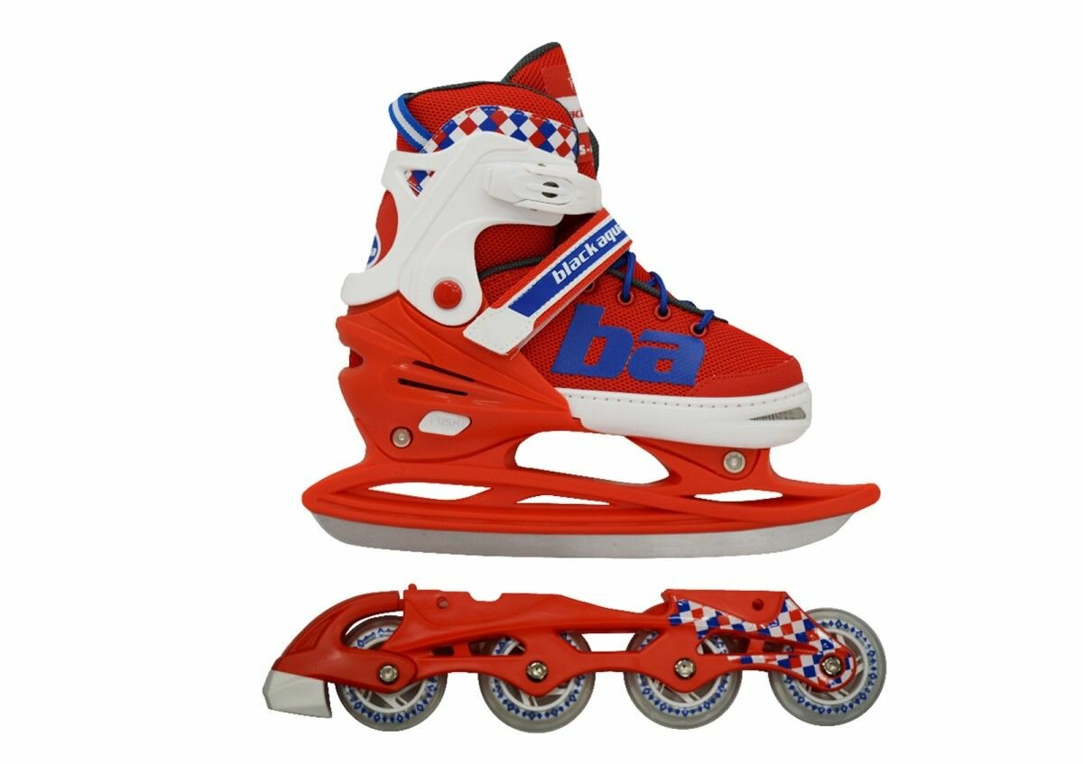 Коньки ролики раздвижные 409 (красно-синий) размер 31-34