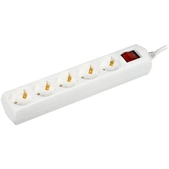 Сетевой удлинитель Iek У05В 7м (5 розеток) белый (WYP10-10-05-07-ZK-G)