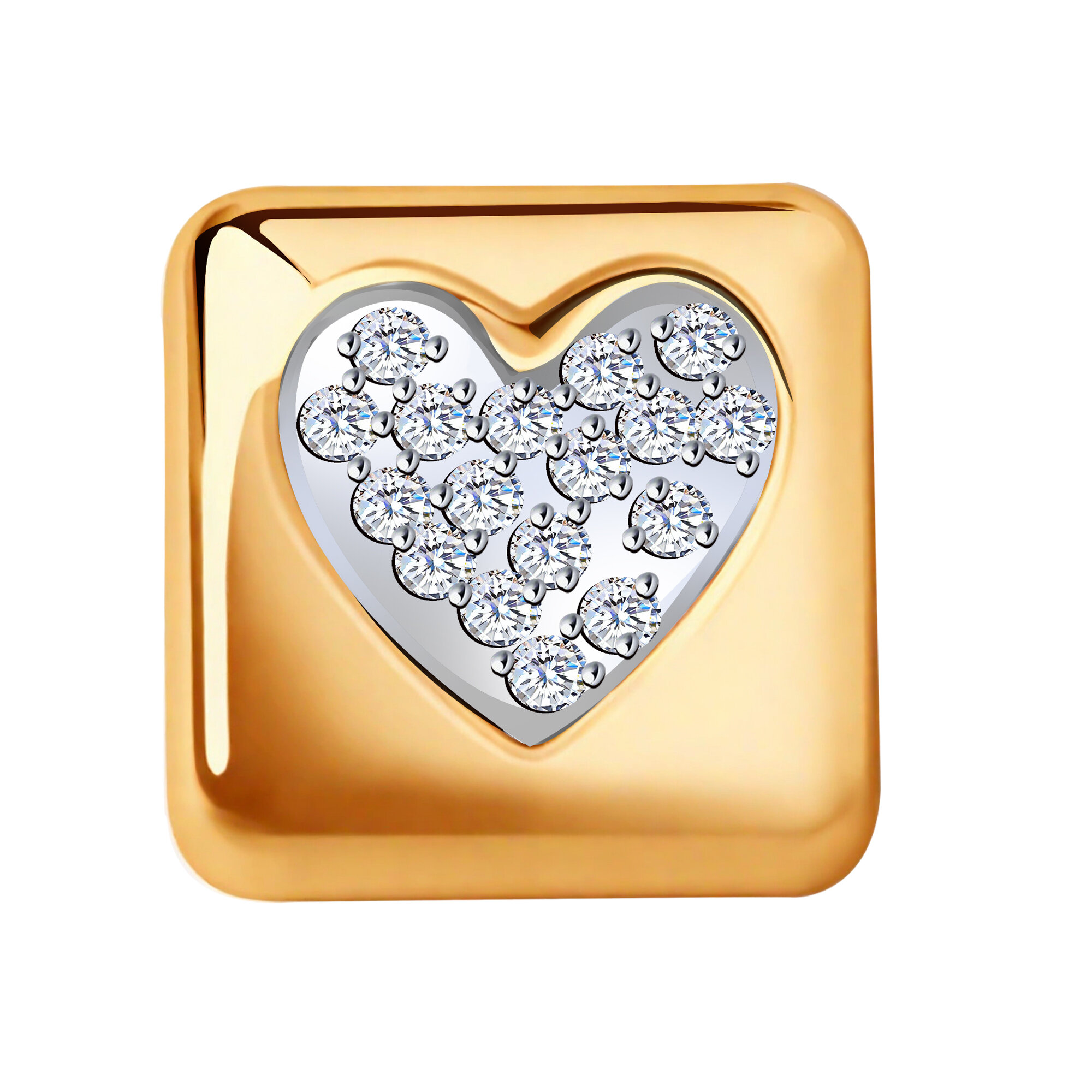 Шарм, красное золото, 585 проба, фианит