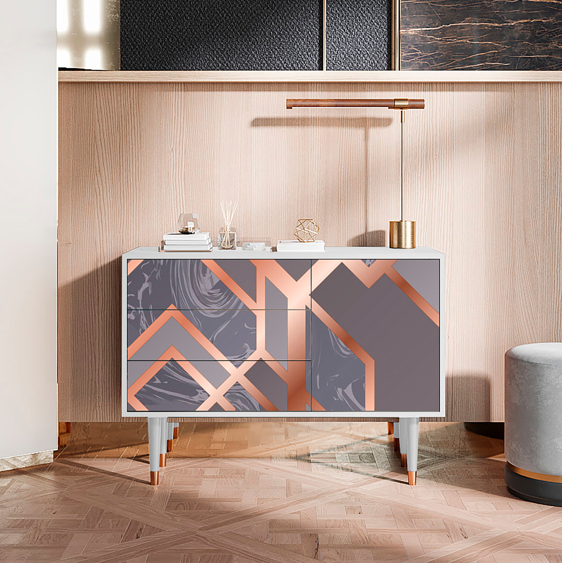 Комод - STORYZ - S3 Taupe Anatomy, Размер - 115 x 84 x 41 см, Цвет корпуса - , Белый