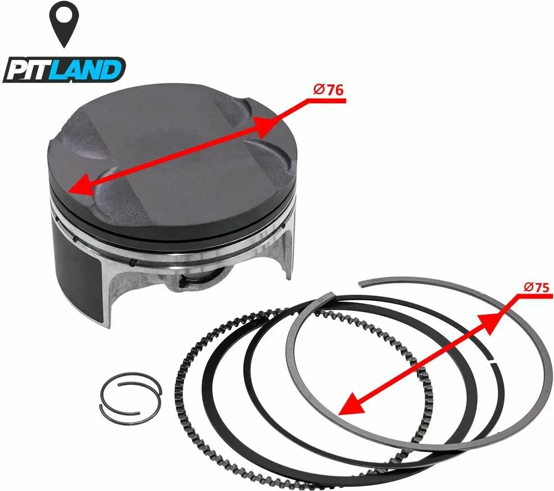 Поршень в сборе d 77mm 177MM (NC250) ZS на мотоцикл, питбайк, эндуро.