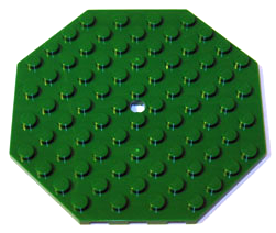 Plate, Modified 10 x 10 Octagonal with Hole, 89523 Green N