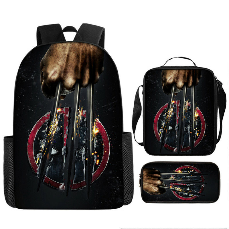 Рюкзак школьный + сумка через плечо + пенал-3 и 1 Сумка школьная мальчика для девочки подарок- Deadpool