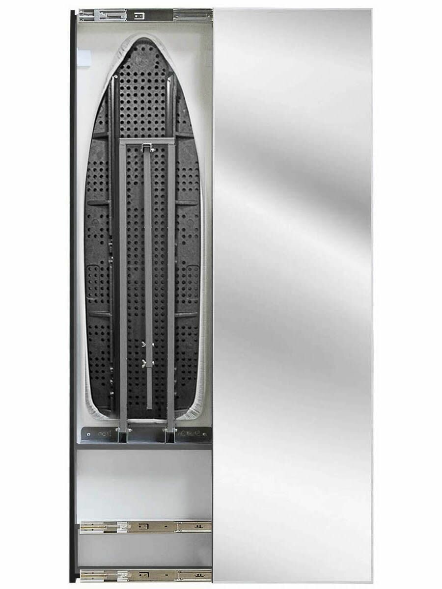 Встроенная гладильная доска с зеркальным фасадом Айрон Бокс Термо, Венге купе право