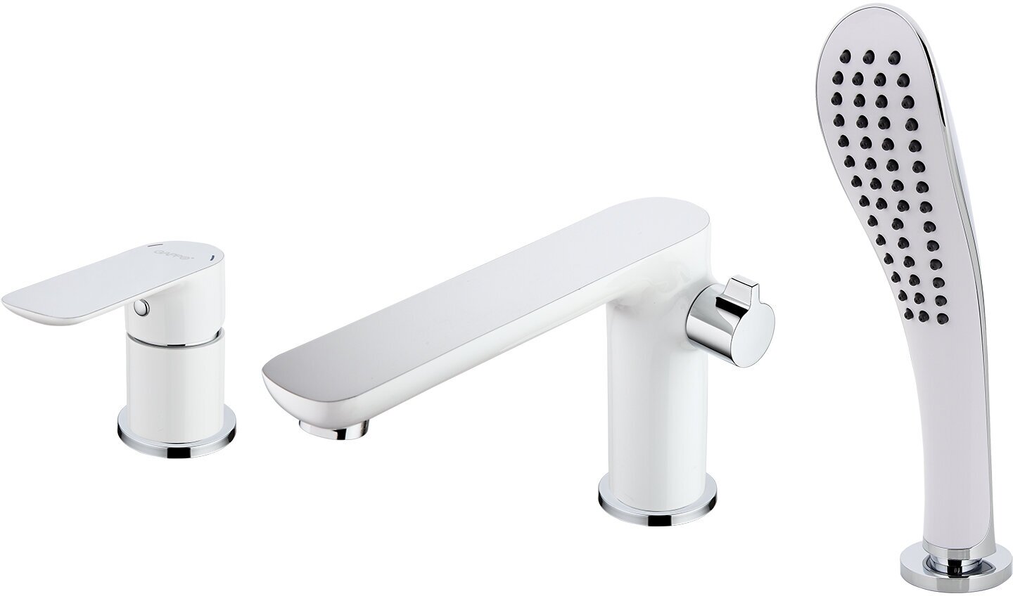 Смеситель для акриловой ванны 35к G1148 GAPPO (3 отв.) Белый-хром