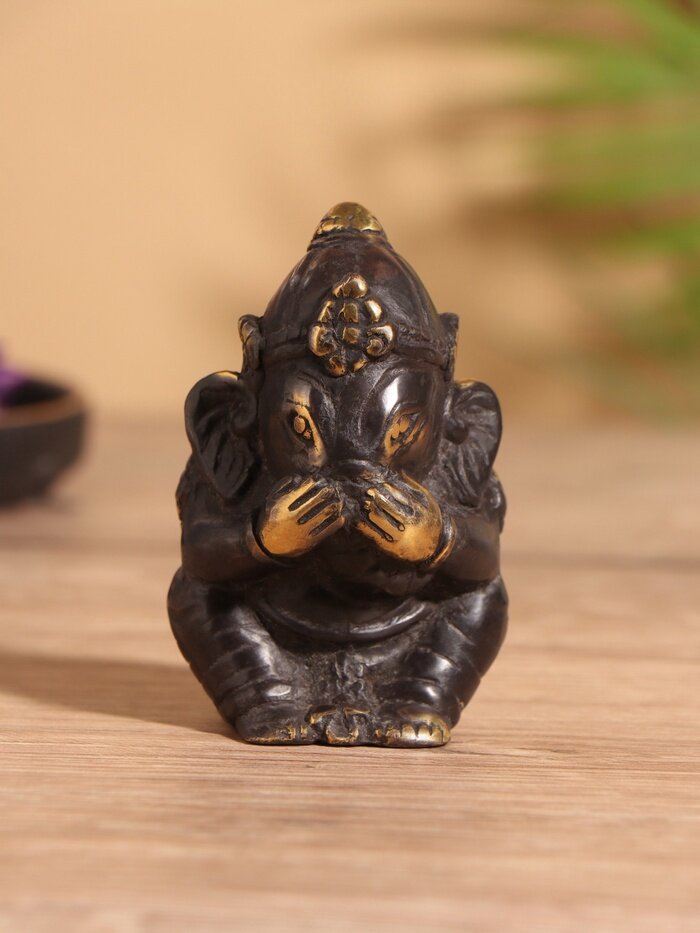 Статуэтка «Ганеша Мудрости», 5×5×8 см, бронза