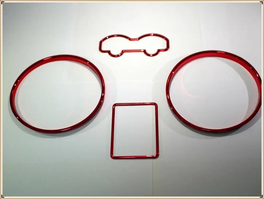 Хромированные кольца циферблата датчика спидометра, накладка на рамку, хромированные кольца тахометра для VW MK4 GOLF Passat 3B B5 T4 Van RED