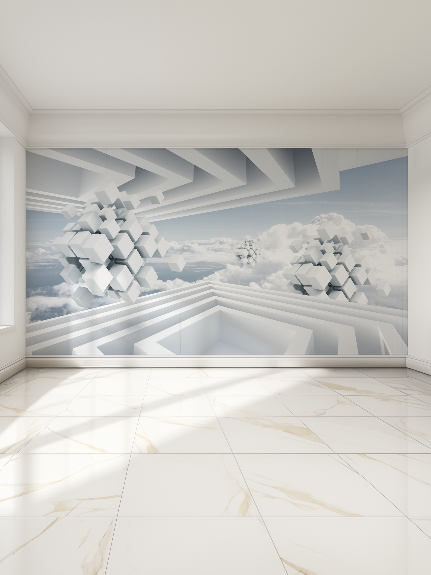 Фотообои 3д на стену "Абстракция", флизелиновые 500х280 см на кухню, спальню, зал