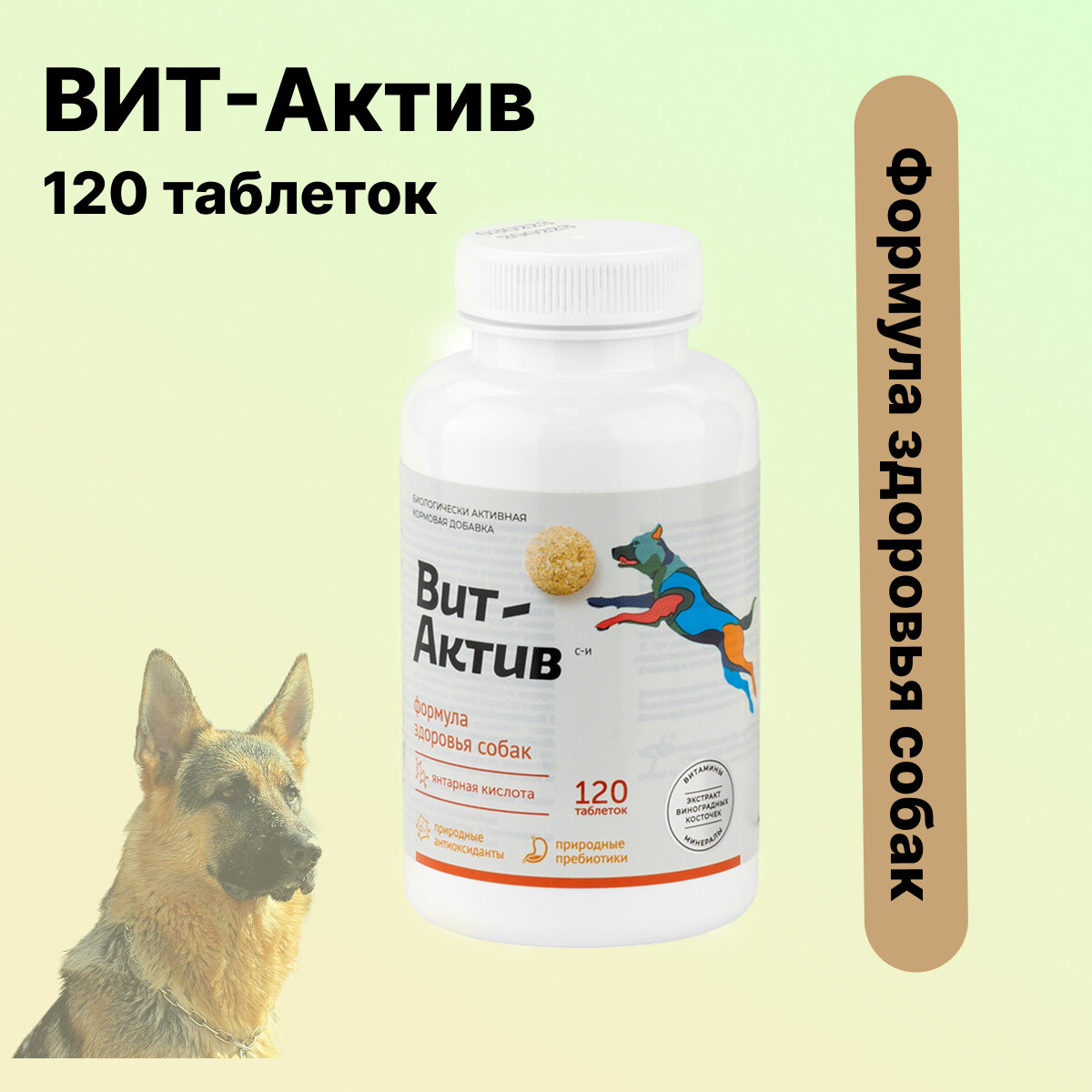 Вит-Актив С-И биологически активная кормовая добавка - формула здоровья для собак 120таб