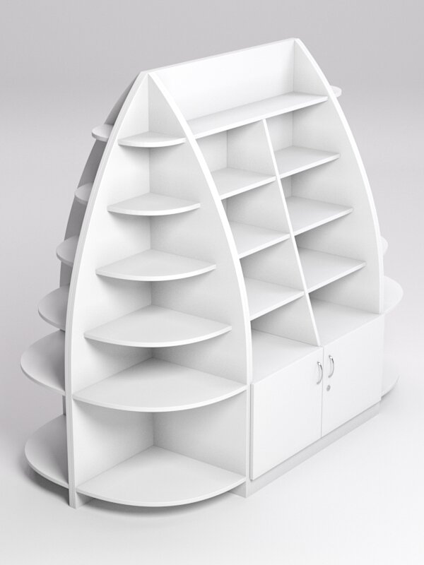 Комплект стеллажей "Лотос" №1 (островной), Белый. Производитель товара - компания Westcom.