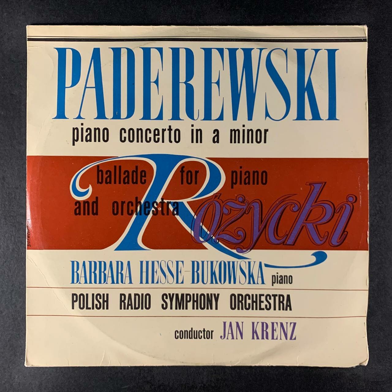 Paderewski / Rozycki - Barbara Hesse-Bukowska, Polish Radio Symphony Orchestra, Jan Krenz - Piano Concerto In A Minor / Ballade For Piano And Orchestra (Виниловая пластинка, LP)